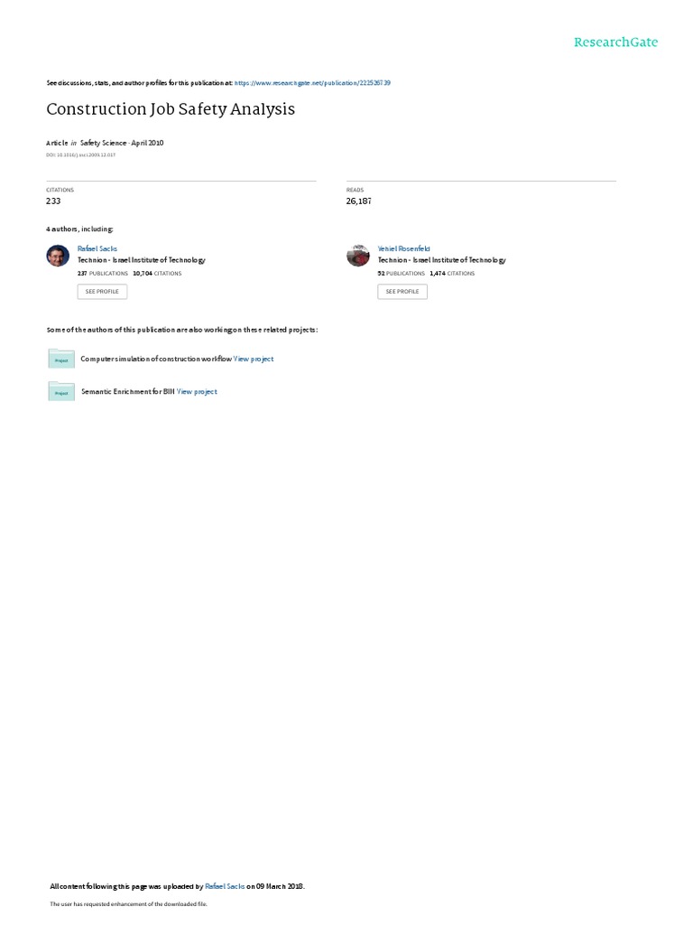 Construction Job Safety Analysis | PDF | Risk | Concrete