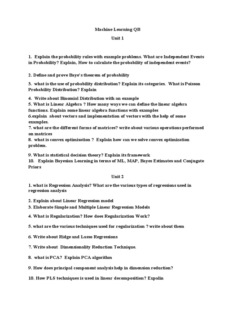 Machine Learning QB | PDF | Machine Learning | Cluster Analysis