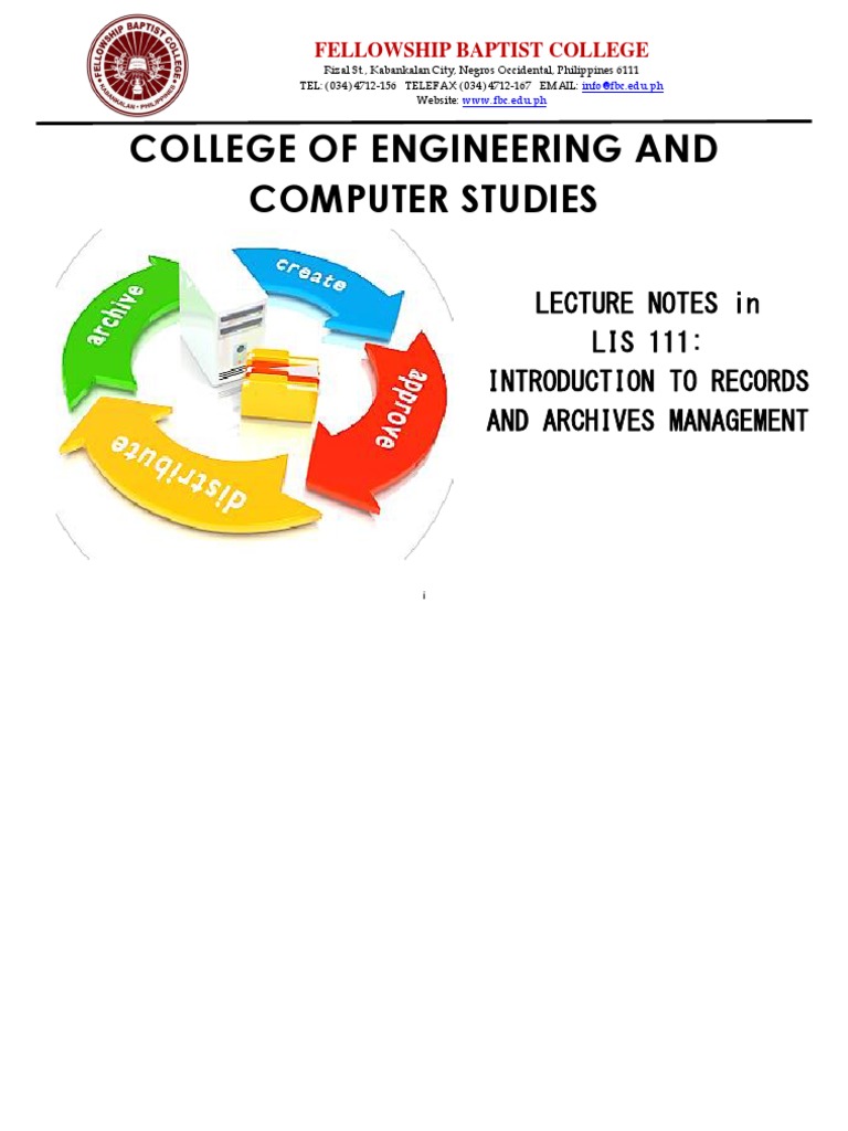 LIS 111: Records Management Overview | PDF | Records Management | Computing