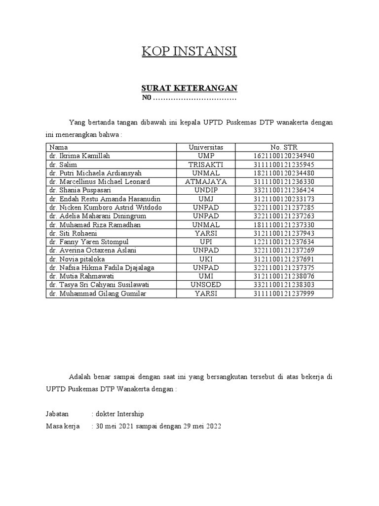 Kop Instansi Dinkes | PDF