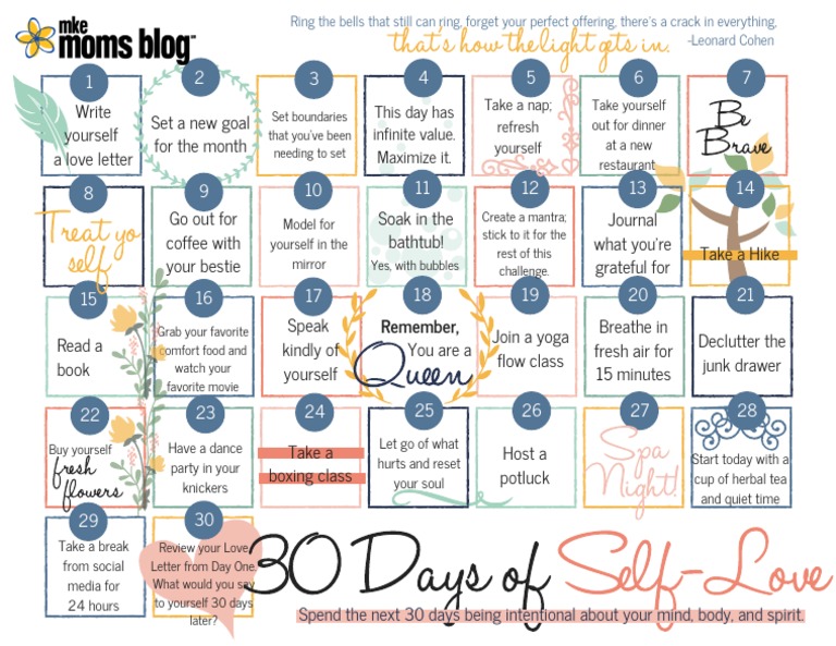 30 Days To Self Love Challenge - MKEMB | PDF