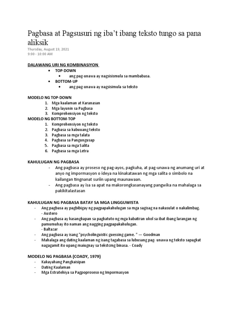 Pagbasa | PDF