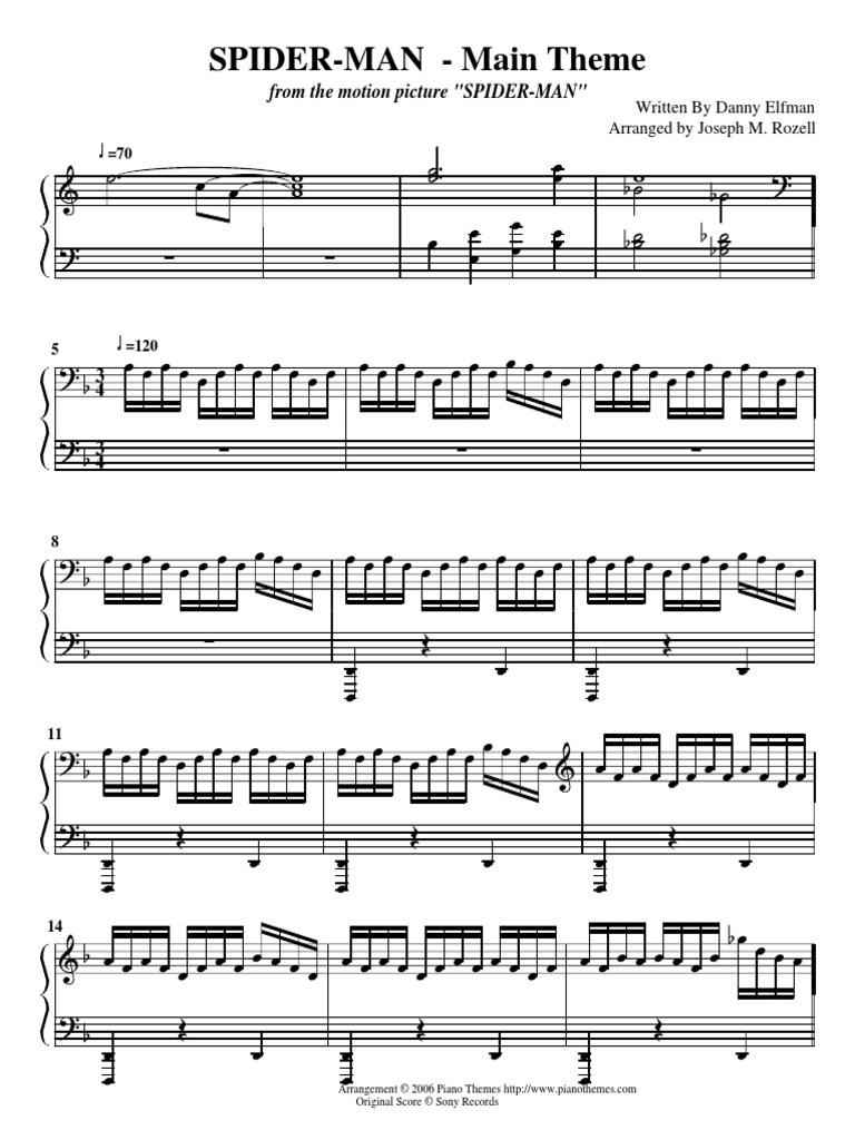 Spiderman Theme Song | PDF