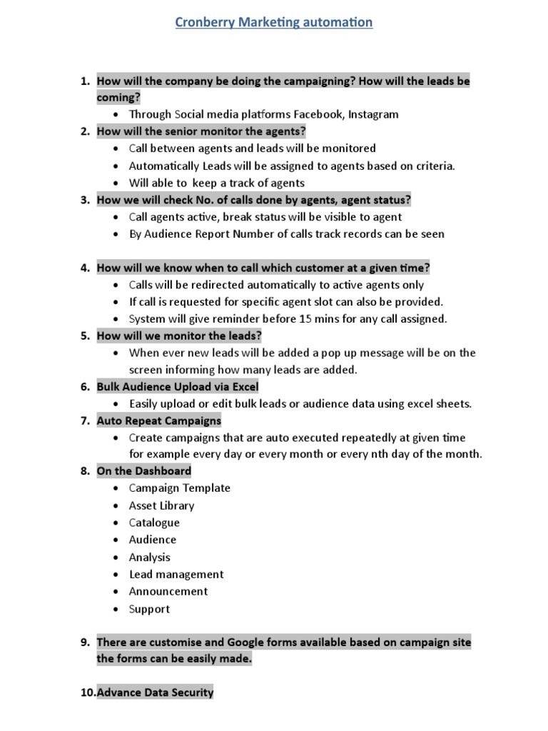 Cronberry Marketing Automation: 2. How Will The Senior Monitor The ...