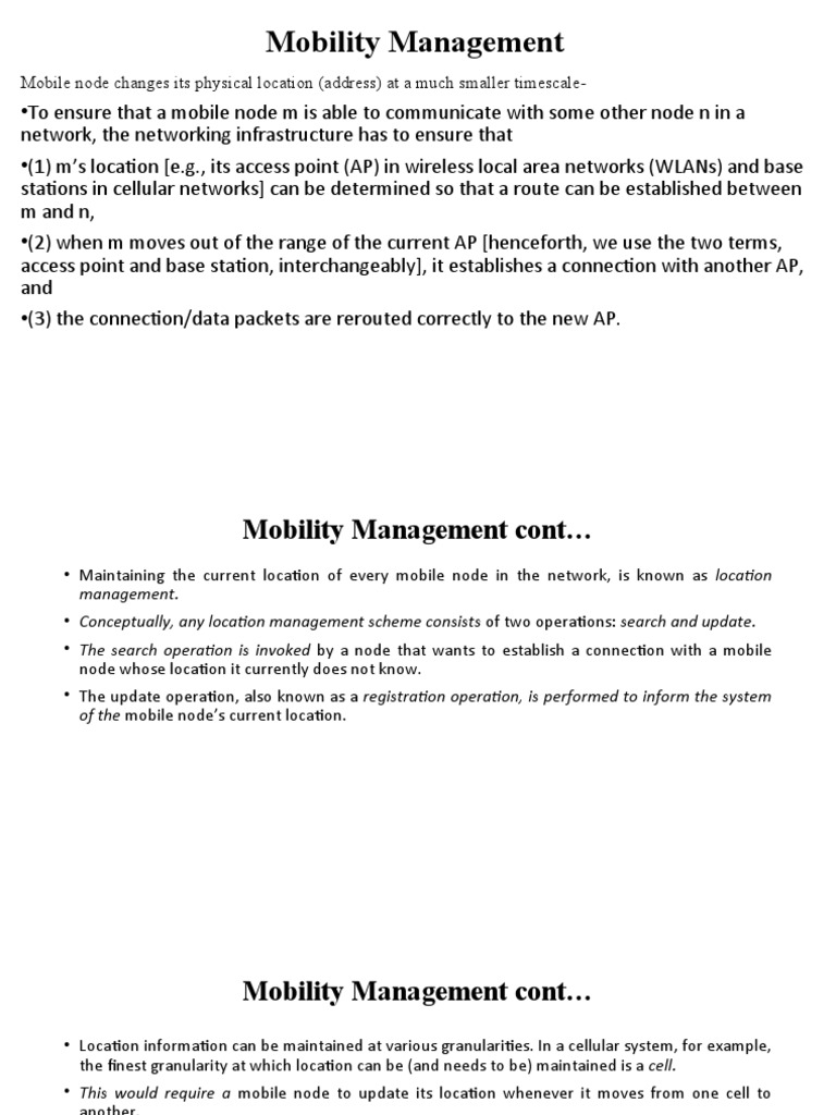 l4 To l5 Chapter 2 Mobility Management | PDF | Internet Protocols ...