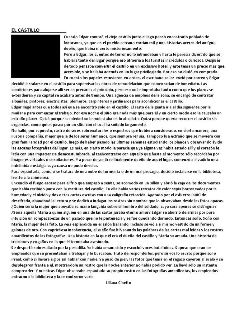 EL CASTILLO-Liliana Cinetto | PDF