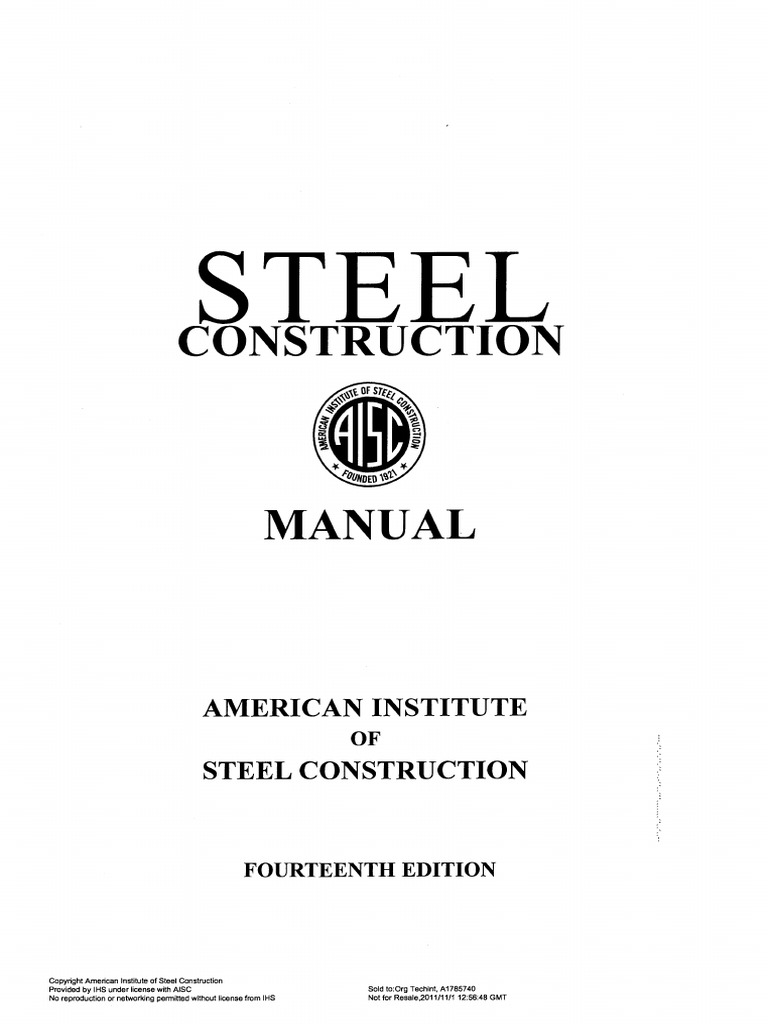Aisc Steel Ansi Aisc 360 10 Steel Building Manual | PDF