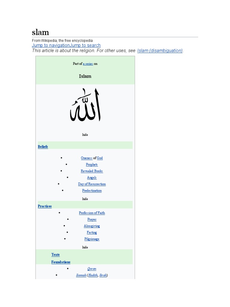 Islam: Jump To Navigation Jump To Search | PDF | Prophets And ...
