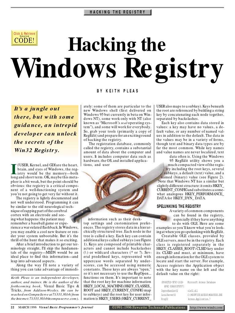 (Ebook - Computer) Hacking The Windows Registry | PDF | Windows Registry | Shell (Computing)
