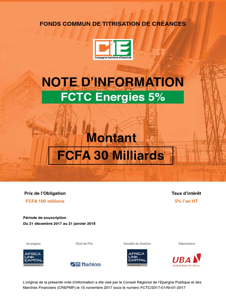 FCTC ENERGIES 5 Note DInformation | PDF | Titrisation | Banques