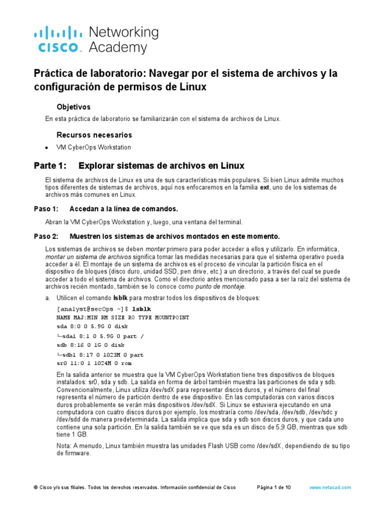 3224 Lab Navigating The Linux Filesystem And Permission Settings Pdf Archivo De 
