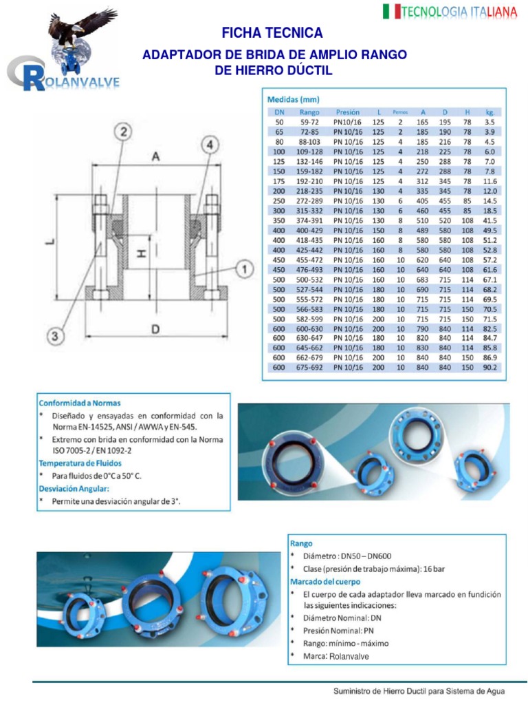 Adaptador de Brida Campana DN50-DN300 | PDF | Tecnología
