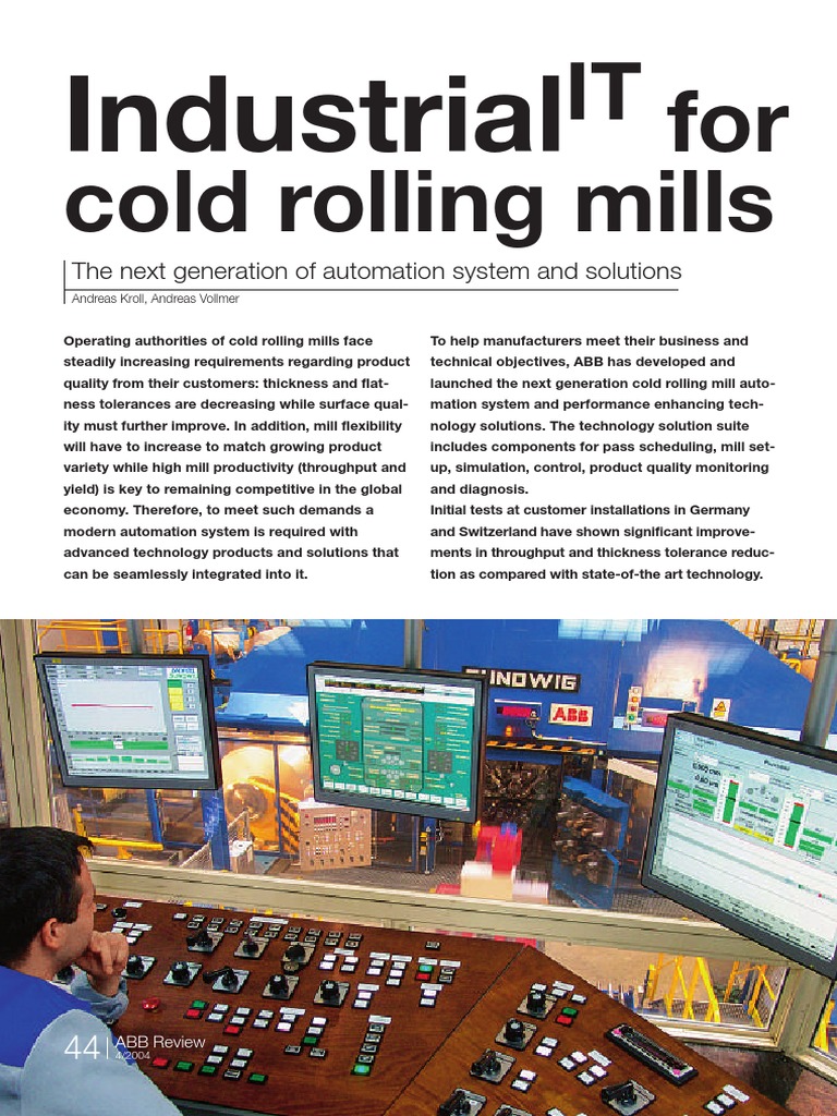 For Cold Rolling Mills: Industrial | PDF | Automation | Rolling (Metalworking)