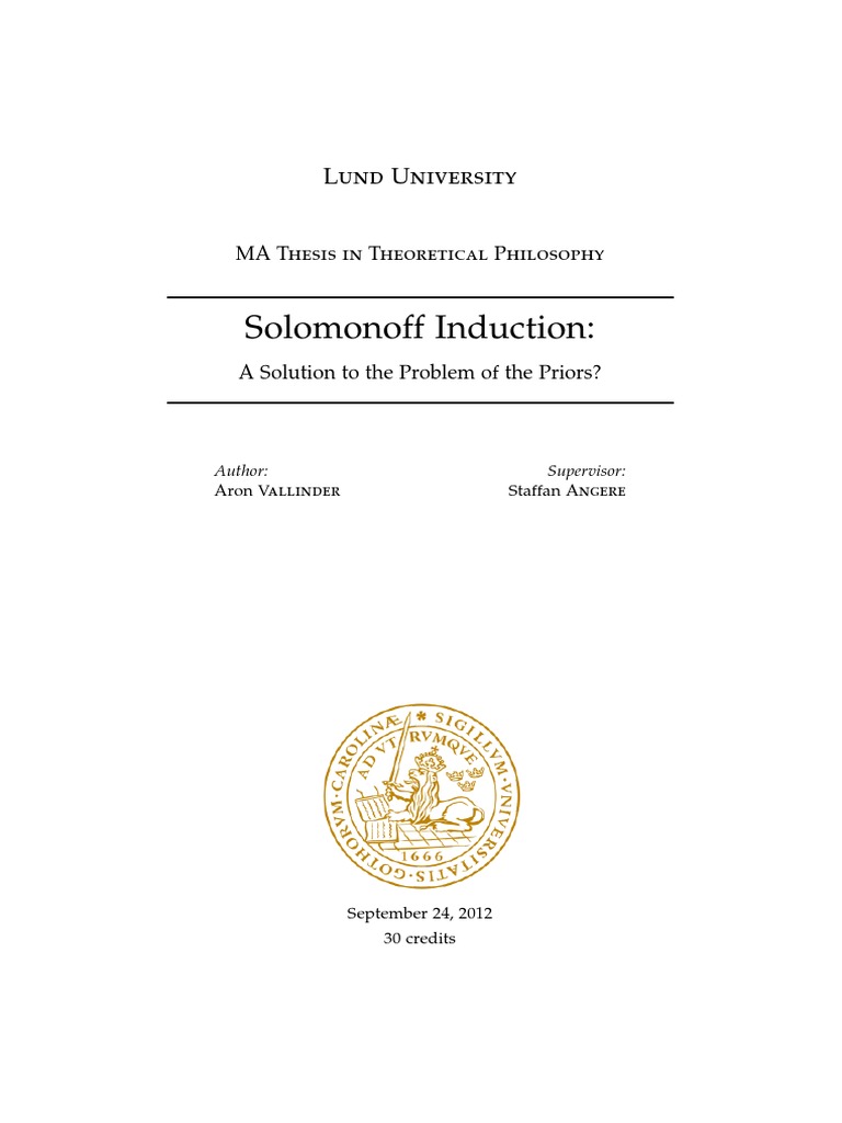 Solomonoff Induction & Bayesian Priors | PDF | Bayesian Probability ...