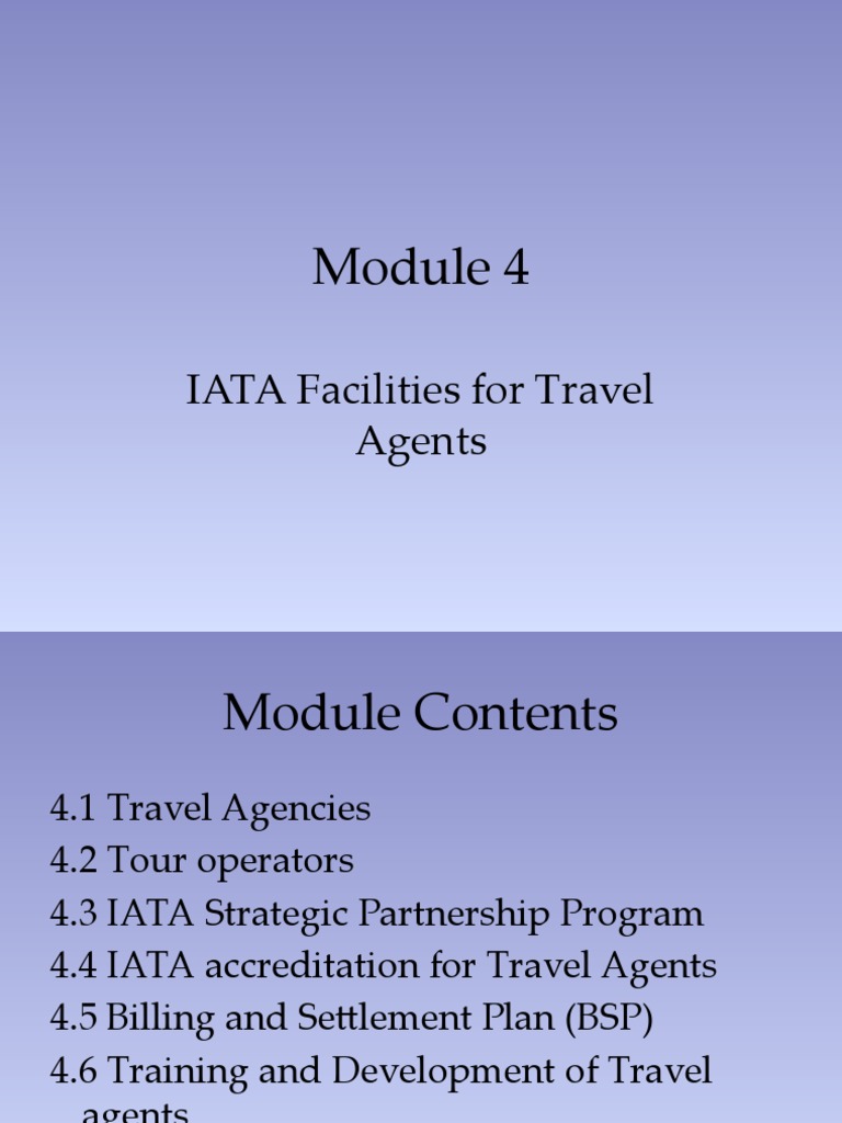 Module 4 - IATA Facilities For Travel Agents | PDF | Travel Agency ...