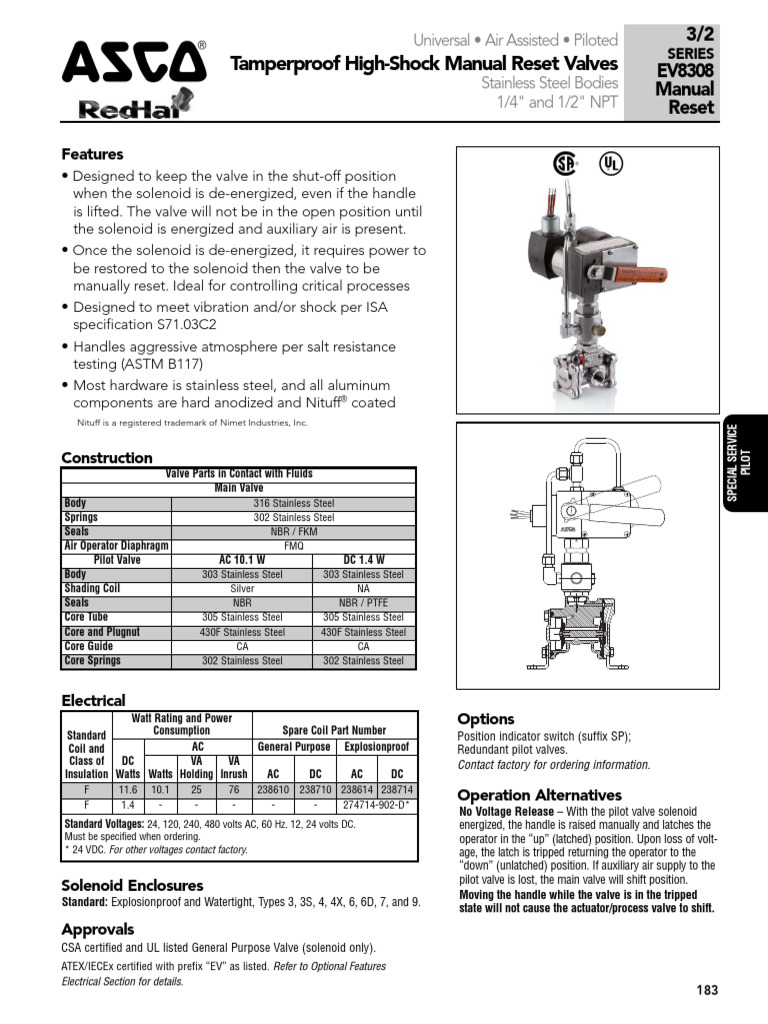 Tamperproof High-Shock Manual Reset Valves: Features | PDF | Valve ...