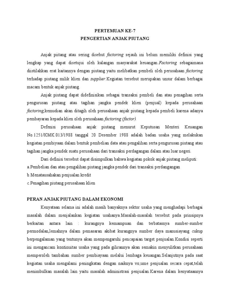 P-7, Anjak Piutang | PDF