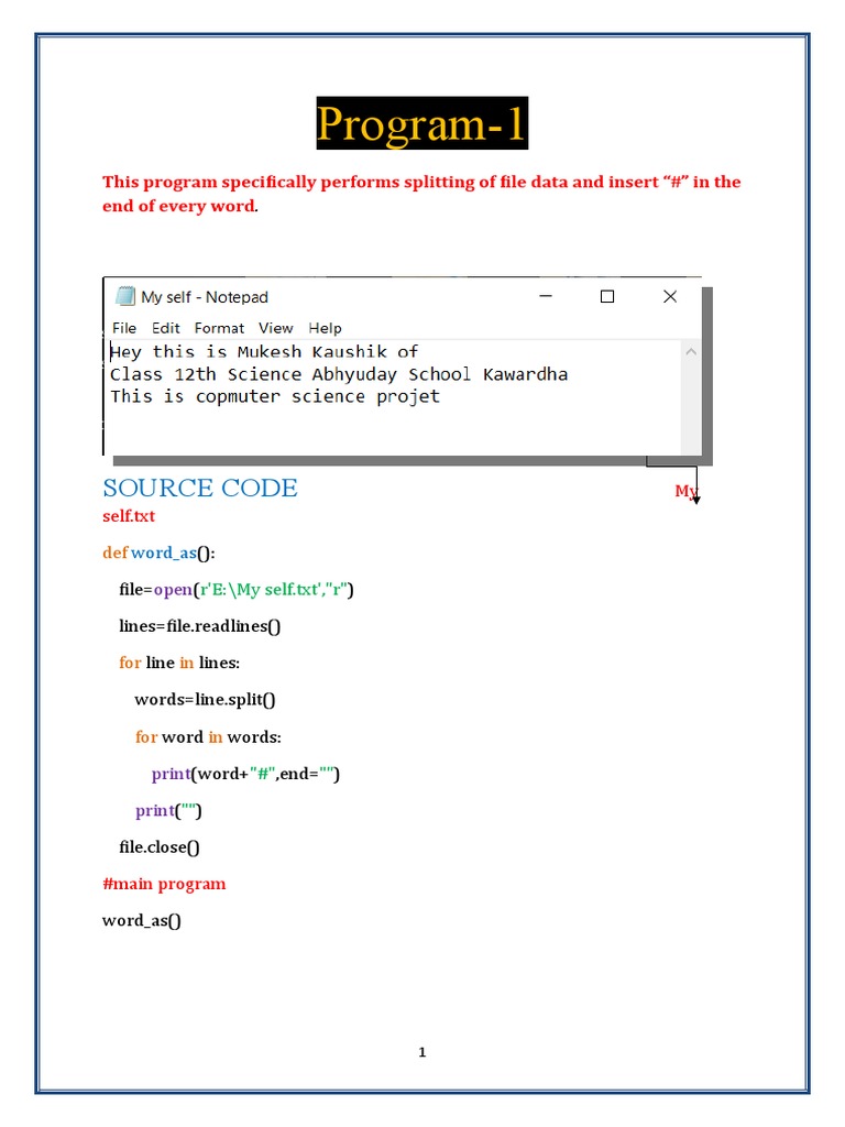 Program-1: Source Code | PDF | Password | Login