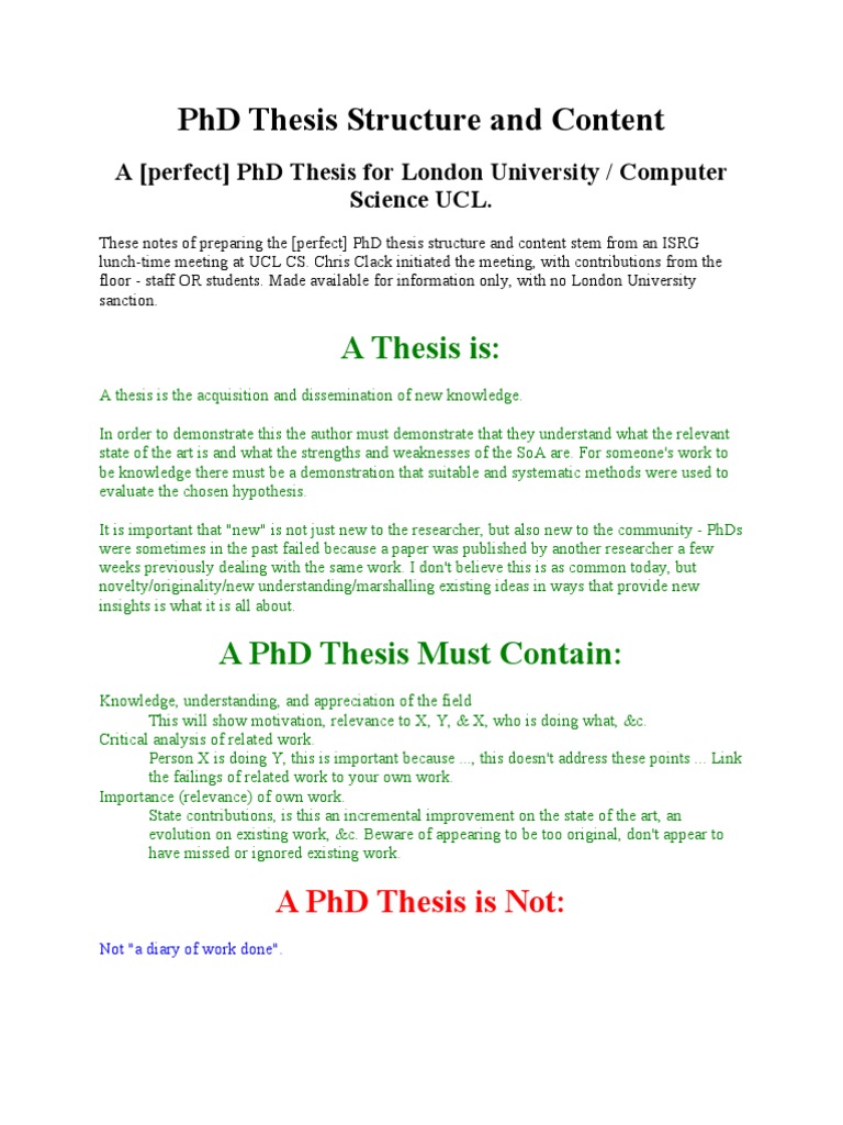 Phd Thesis Structure And Content Pdf Thesis Doctor Of Philosophy