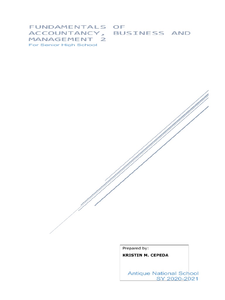 FABM 2 - Lesson1 | PDF | Equity (Finance) | Balance Sheet