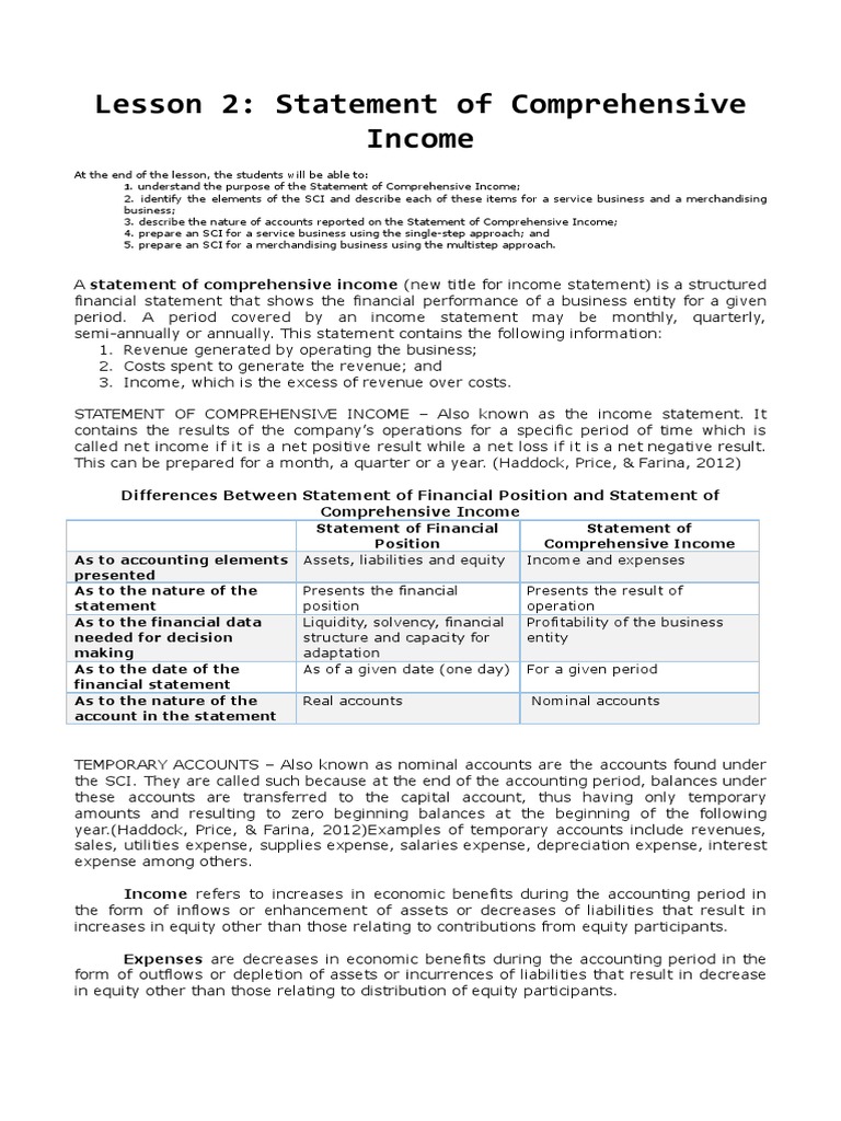 FABM 2 Lesson2 | PDF | Expense | Income Statement