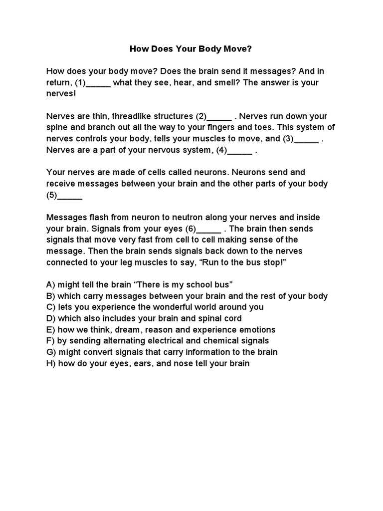 How Does Your Body Move | PDF