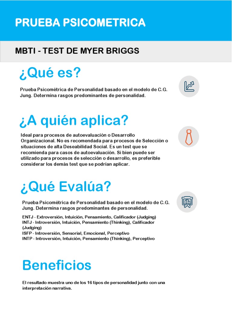Test Indicador de Myers FICHA TECNICA | PDF | Evaluación ...