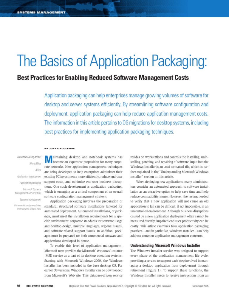 Application Packaging | Download Free PDF | Application Software ...
