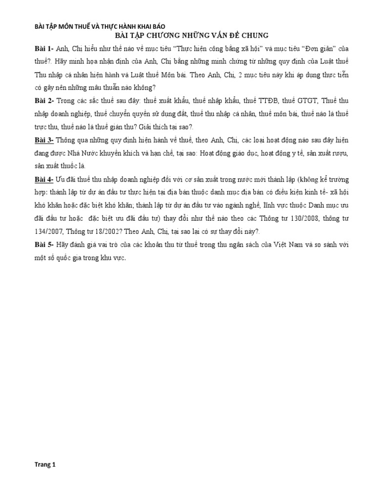 Bai Tap SV 2020 | PDF