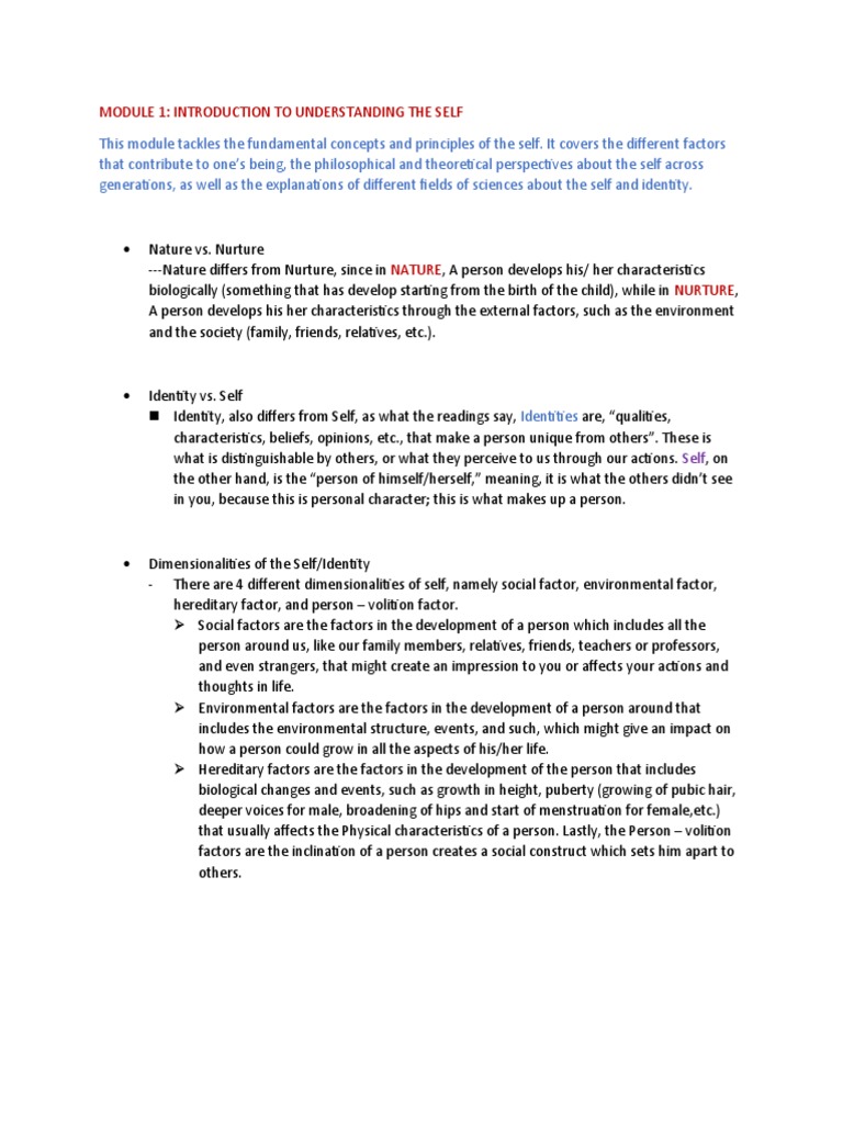 Self 2020 Social, Environmental, and Other Life Factors | PDF ...