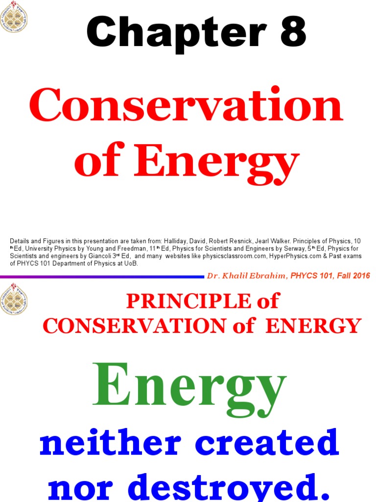 Chapter 8 - Conservation of Energy | PDF | Force | Potential Energy