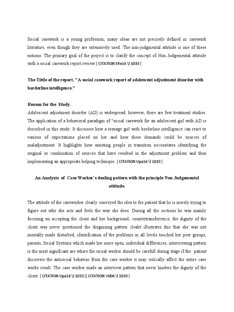 Non-Judgmental Attitude in Social Work | PDF | Adolescence | Social Work