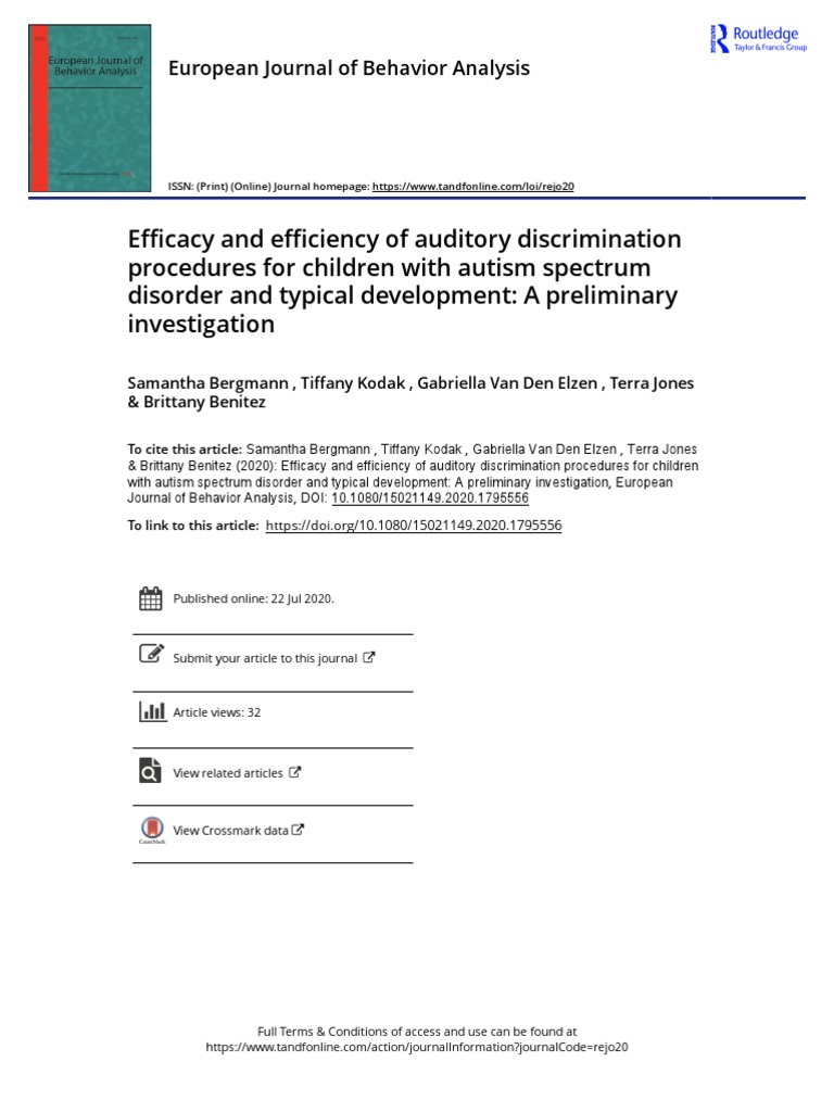 Bergmann Et Al - 2020 - Auditory Discrimination | PDF | Reinforcement ...