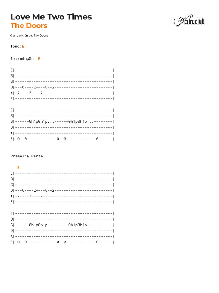 Cifra Club - The Doors - Love Me Two Times | PDF