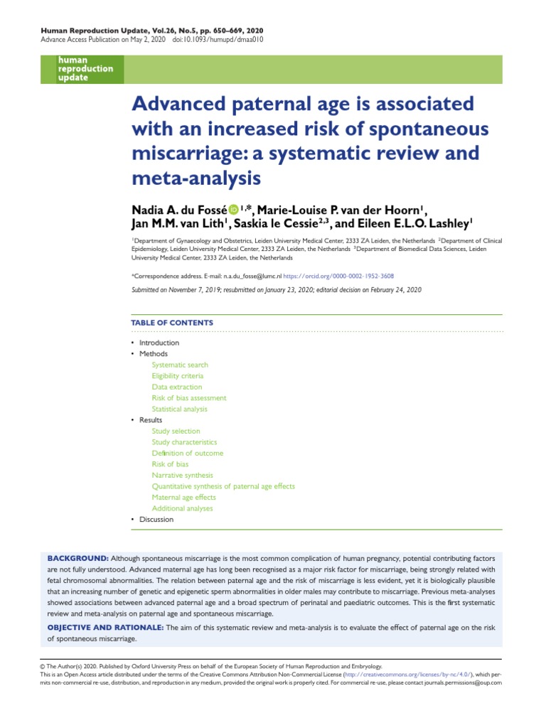 Advanced Paternal Age Is Associated With An Increased Risk of ...
