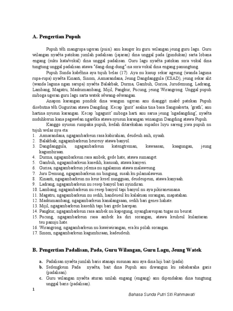 Pupuh Sunda | PDF