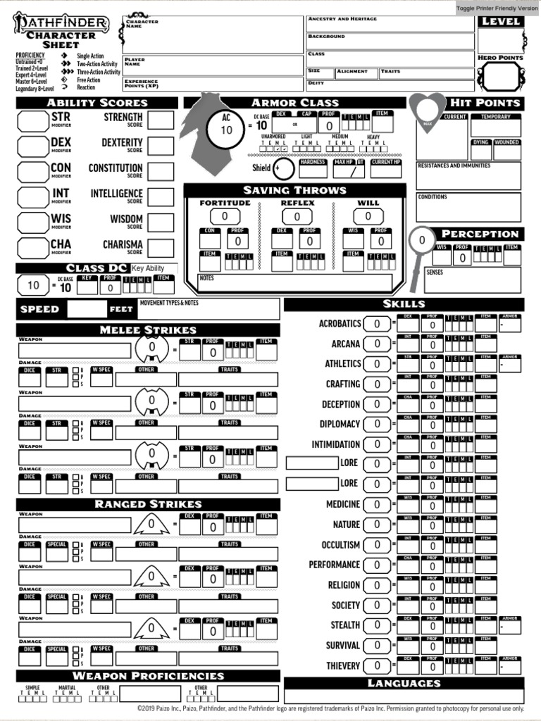 Pathfinder 1E Character Sheet PDF | PDF | Fantasy Games | Entertainment
