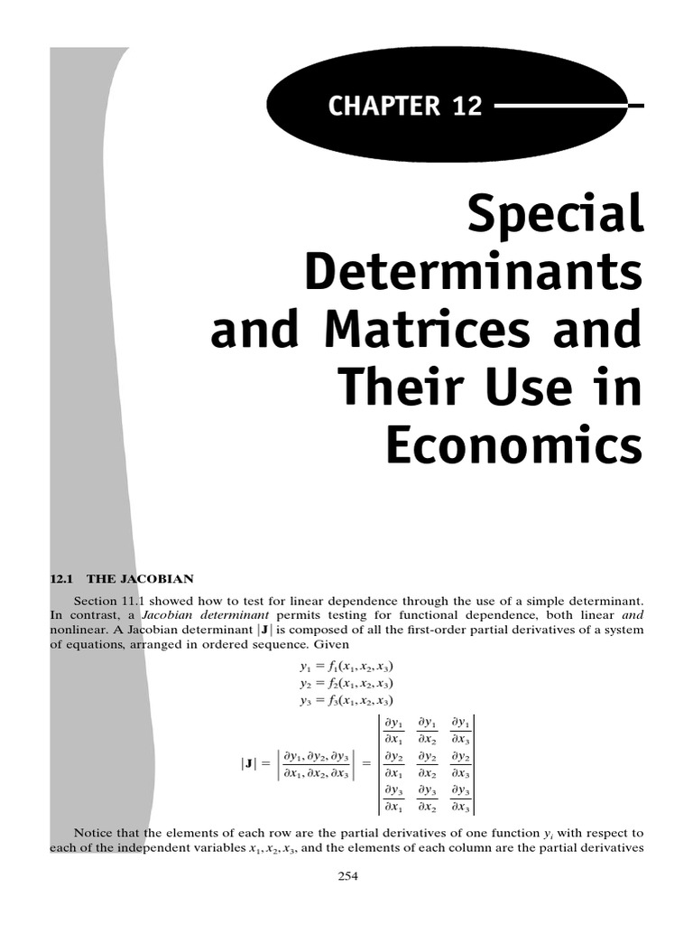 Special Determinants and Matrices and Their Use in Economics | PDF | Eigenvalues And ...