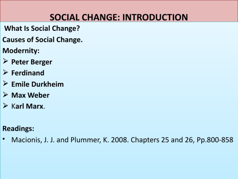 Social Change and Modernity Overview | PDF