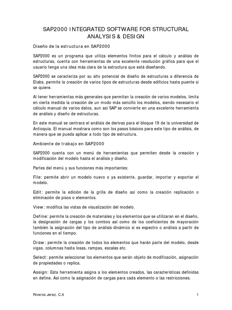 Manual Sap2000 | PDF | Diseño | Hormigón