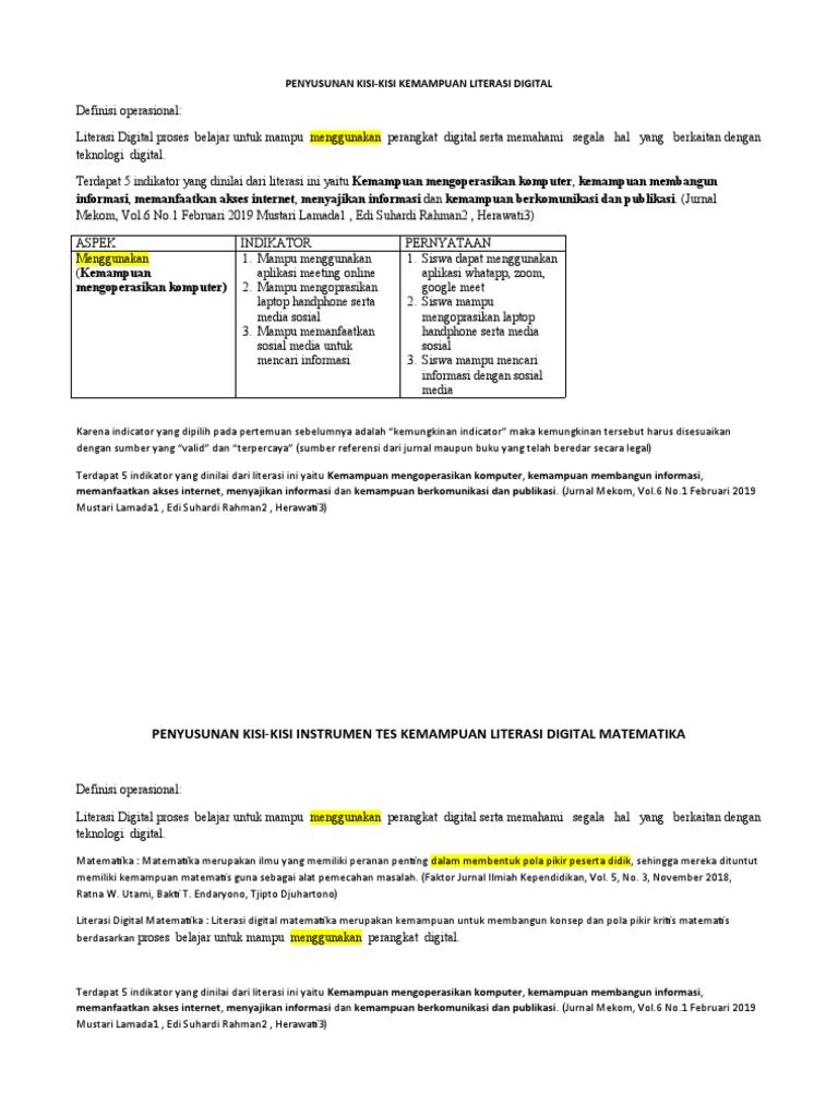 PENYUSUNAN KISI Litdig | PDF