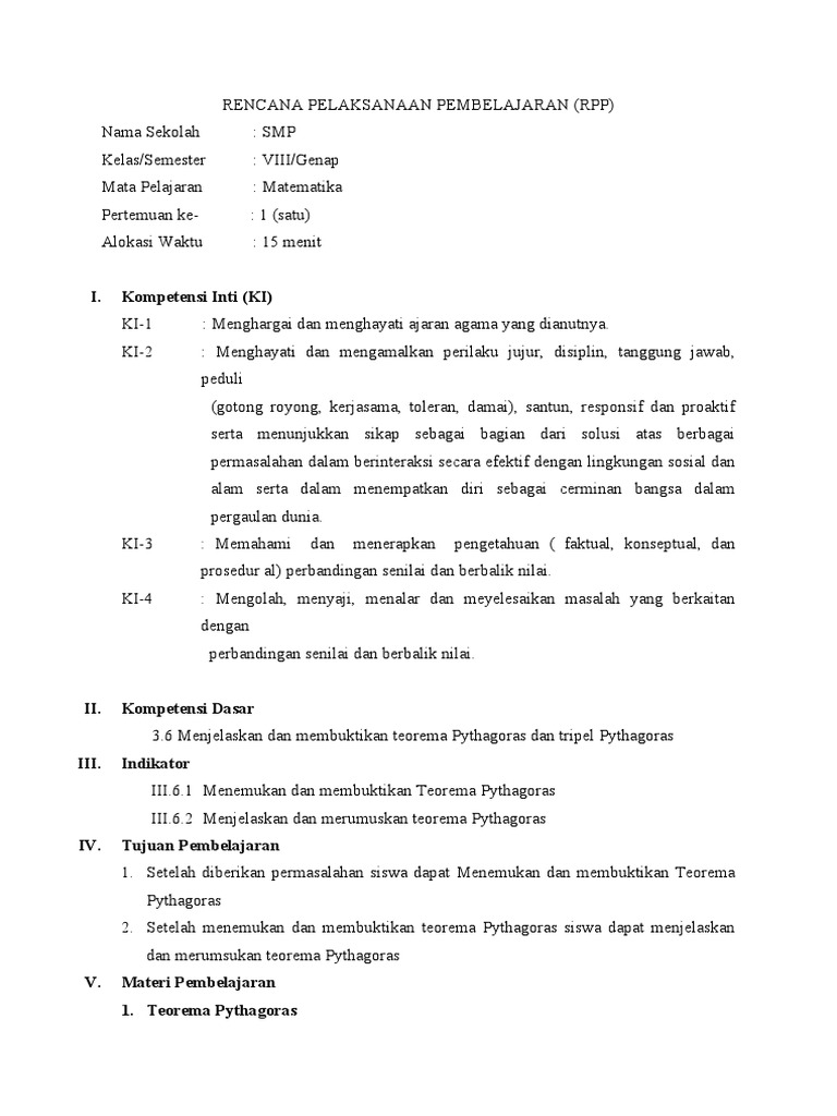 RPP Pertemuan 1 | PDF