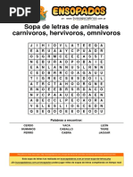 Sopa de Letras: Ecosistemas para Niños | PDF
