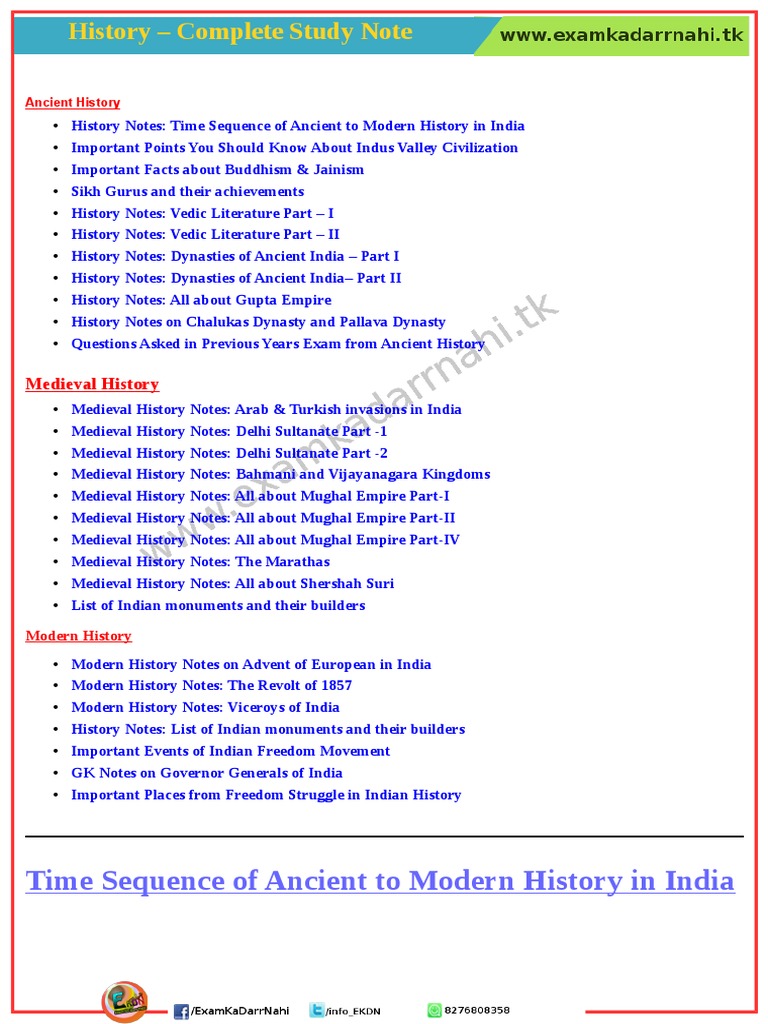 History-Complete Study Note | PDF | Vedas | Ashoka