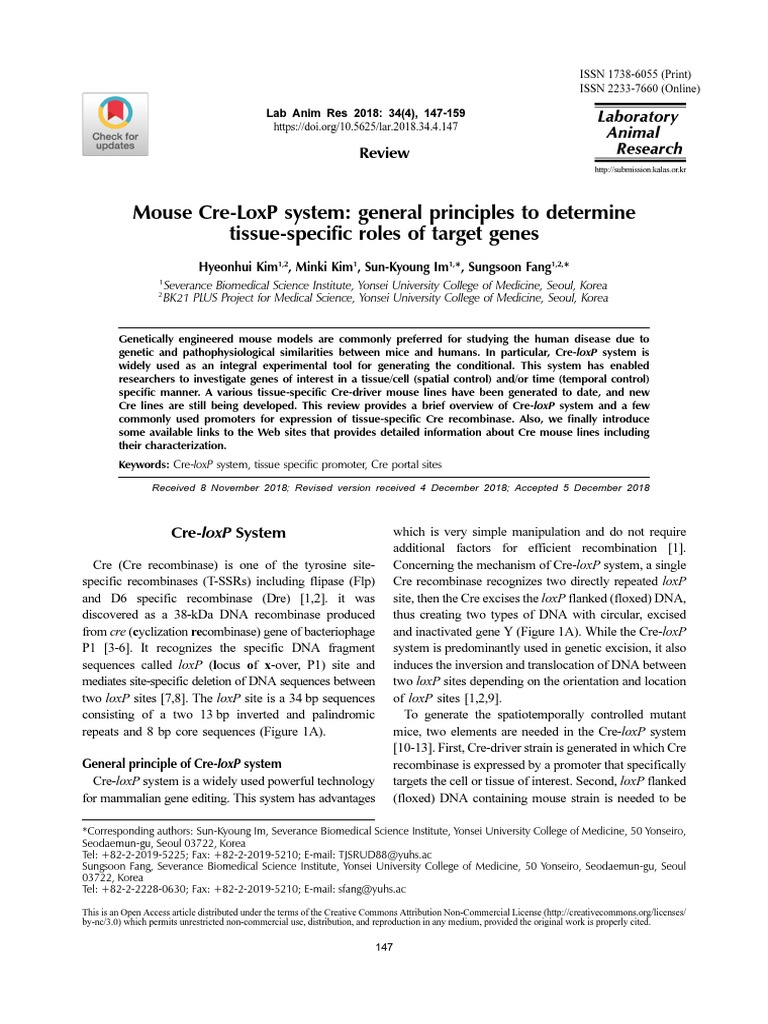 2018 - Mouse Cre-LoxP System | PDF | Bone | Osteoblast