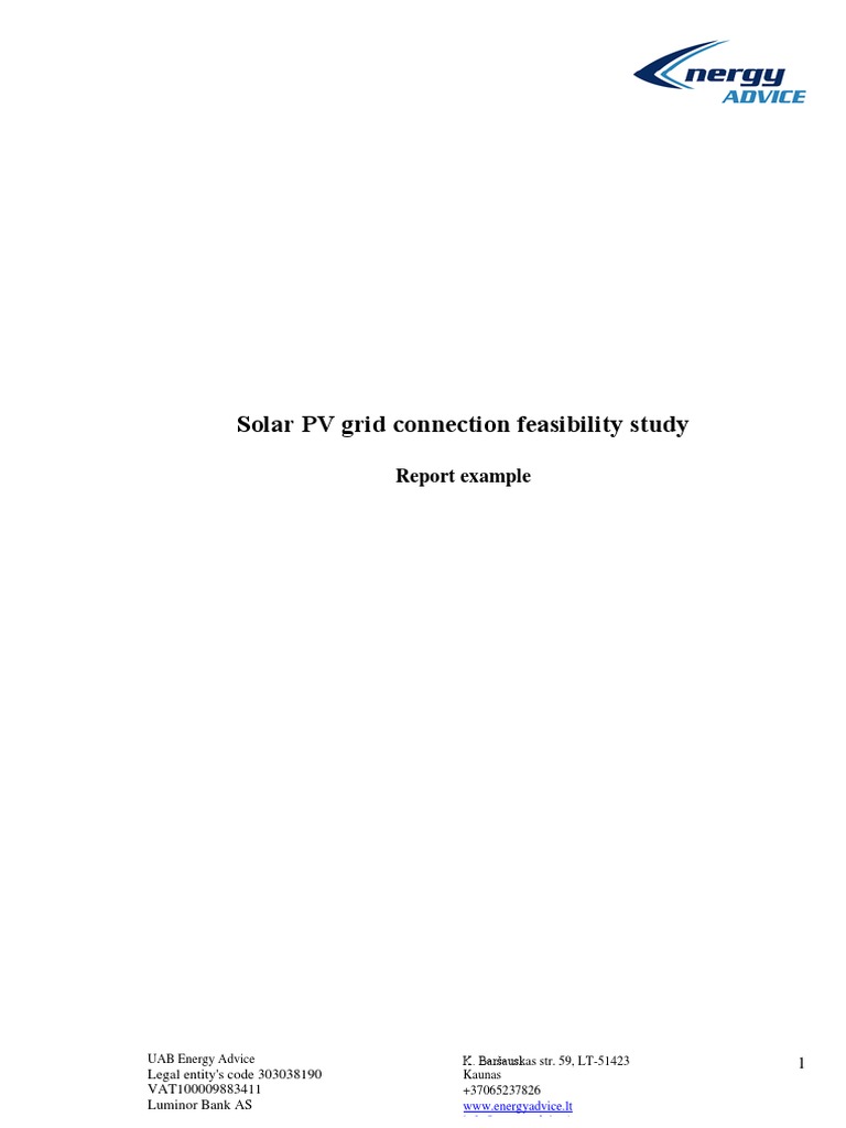 Feasibility Study For Connecting A Solar Power Plant | PDF ...