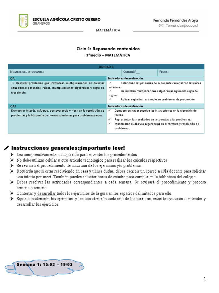 Clase1 - 3medio Mat | PDF | Multiplicación | Exponenciación