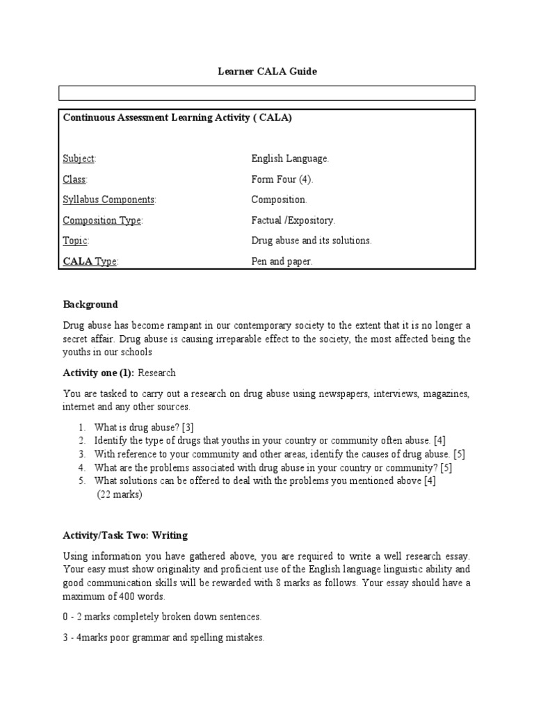 Learner CALA Guide EDITED | PDF | Sentence (Linguistics) | Vocabulary