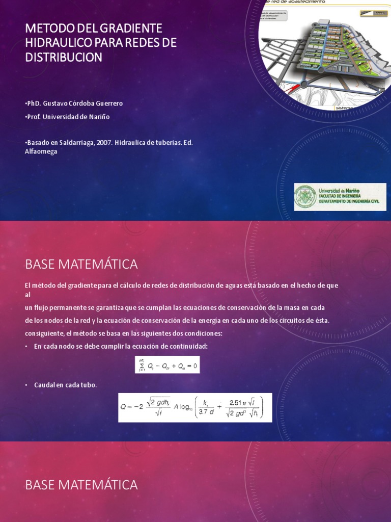 Método del Gradiente Hidráulico en Redes | PDF | Ecuaciones | Matriz (Matemáticas)