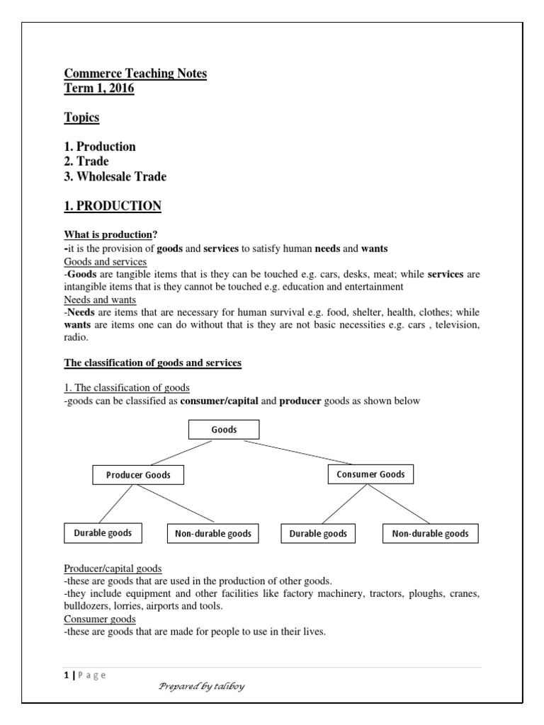 Commerce Notes 2016 | PDF | Retail | Supermarket